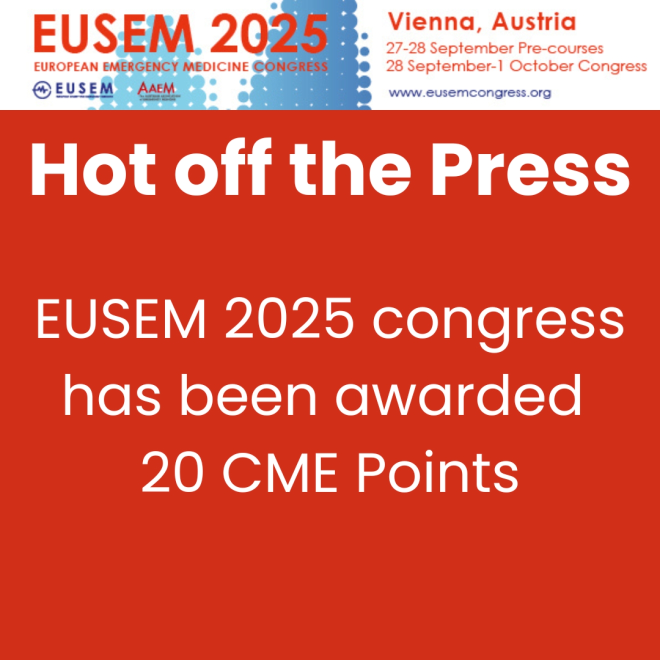 Eusem - Hot off the Press: EUSEM 2025 accredited 20 CME points